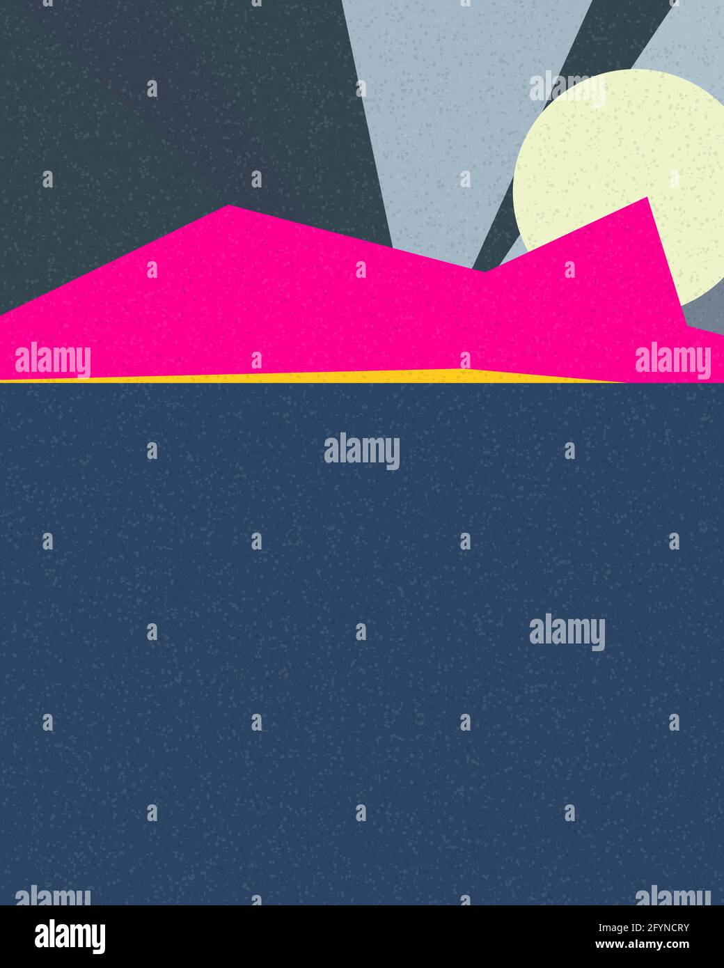 Geometric landscape silhouette generative art poster illustration Stock ...