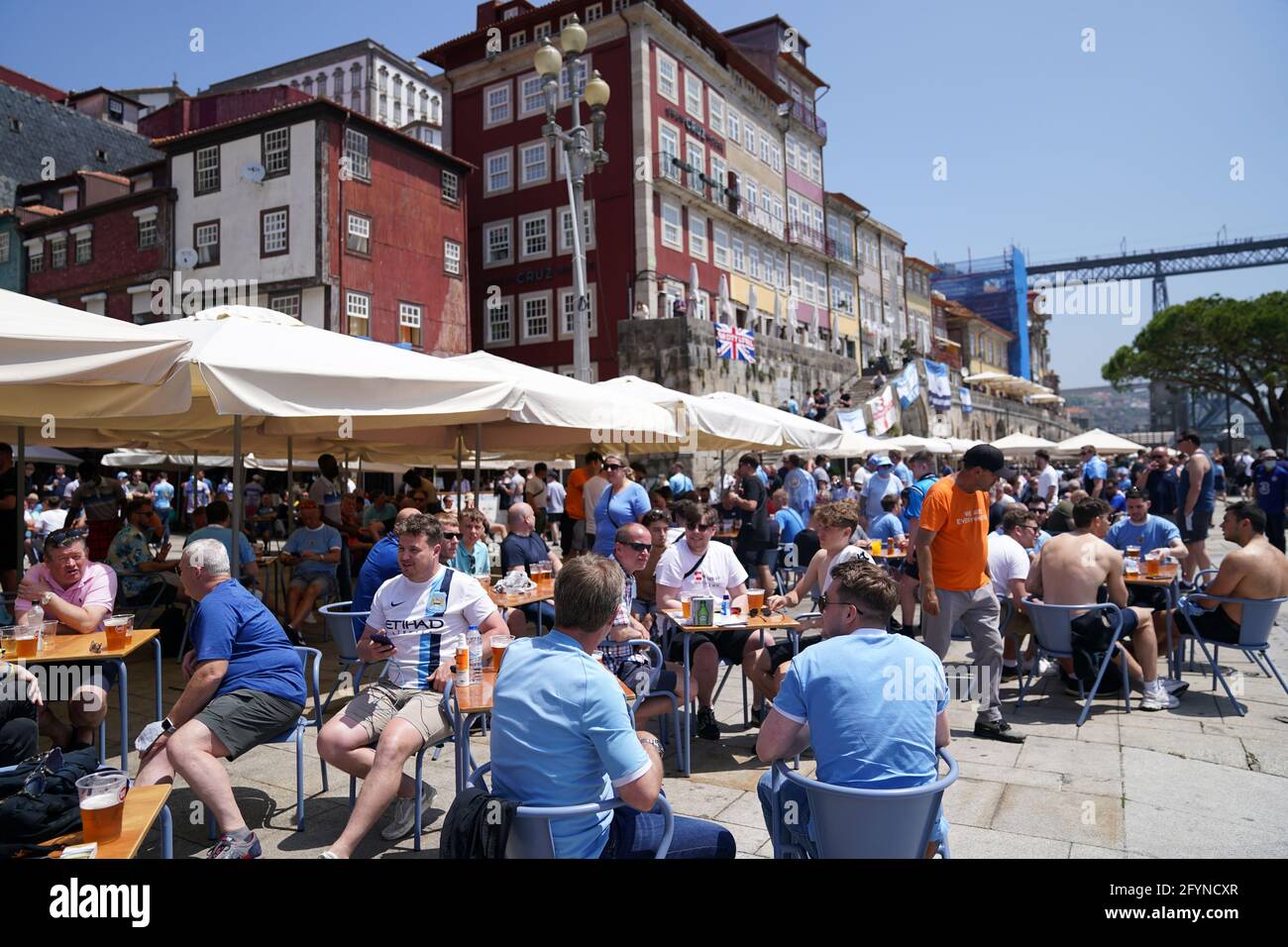 Fans in the city centre before the UEFA Champions League final between ...