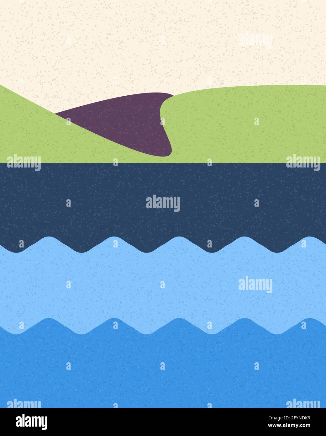 Geometric landscape silhouette generative art poster illustration Stock ...