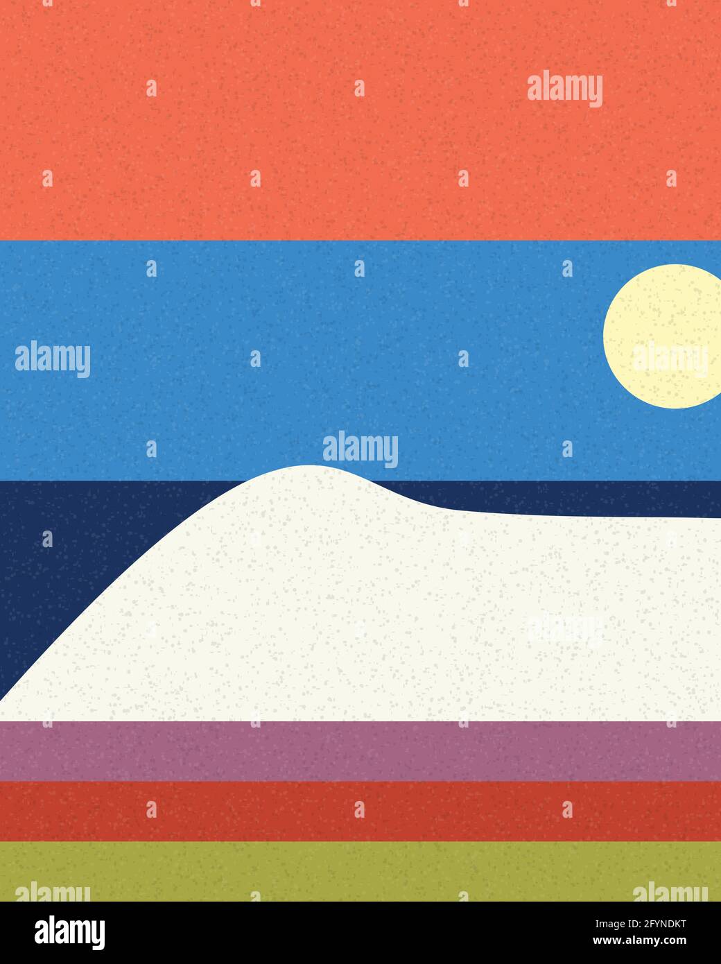Geometric landscape silhouette generative art poster illustration Stock ...