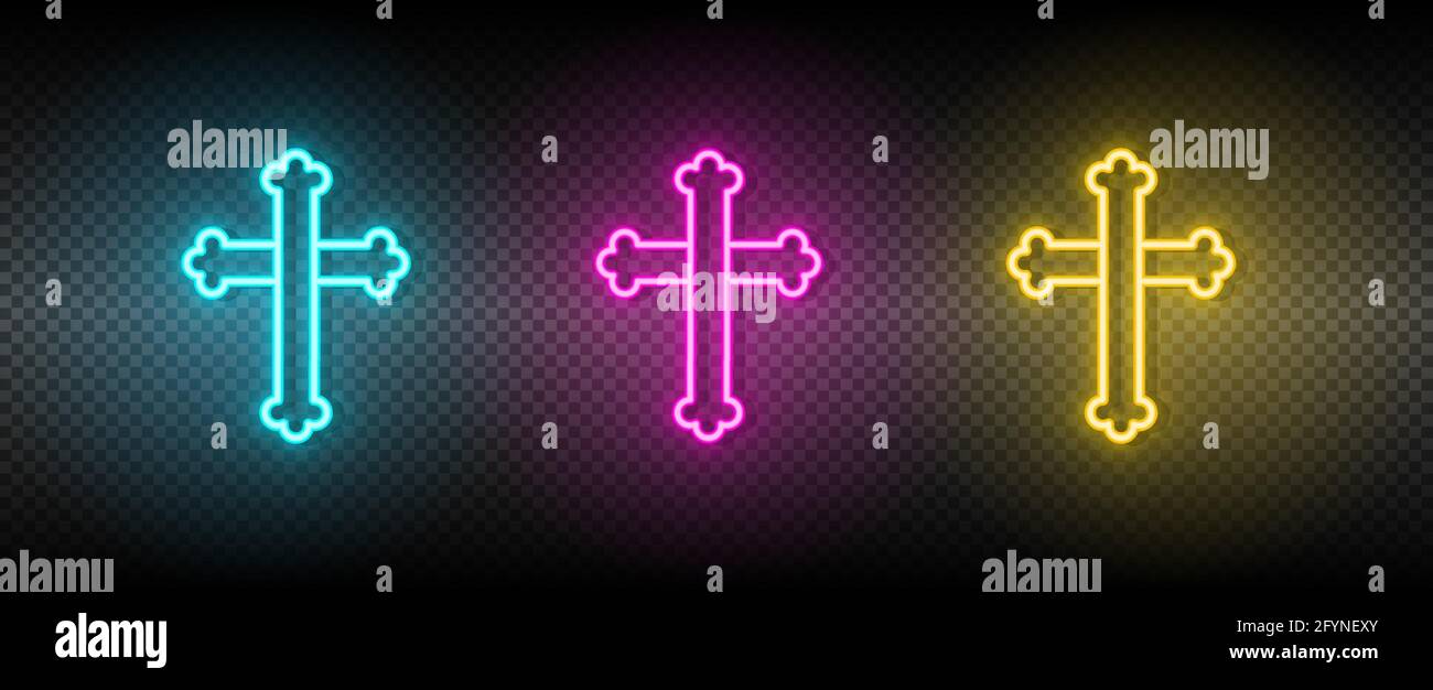 Cross symbol neon vector icon Stock Vector Image & Art - Alamy
