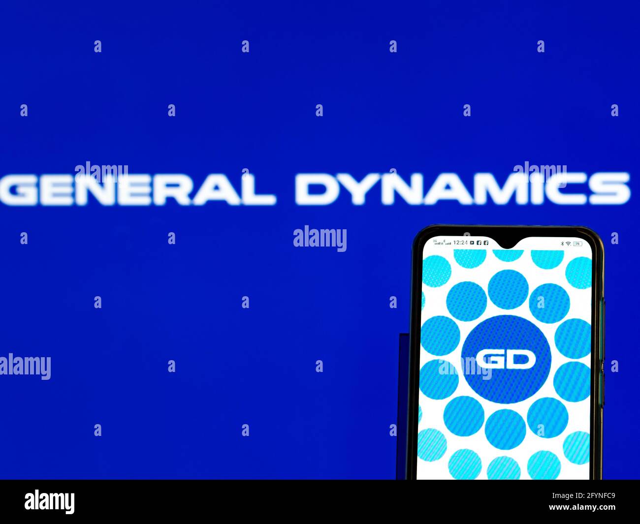 In this photo illustration General Dynamics Corporation logo seen ...