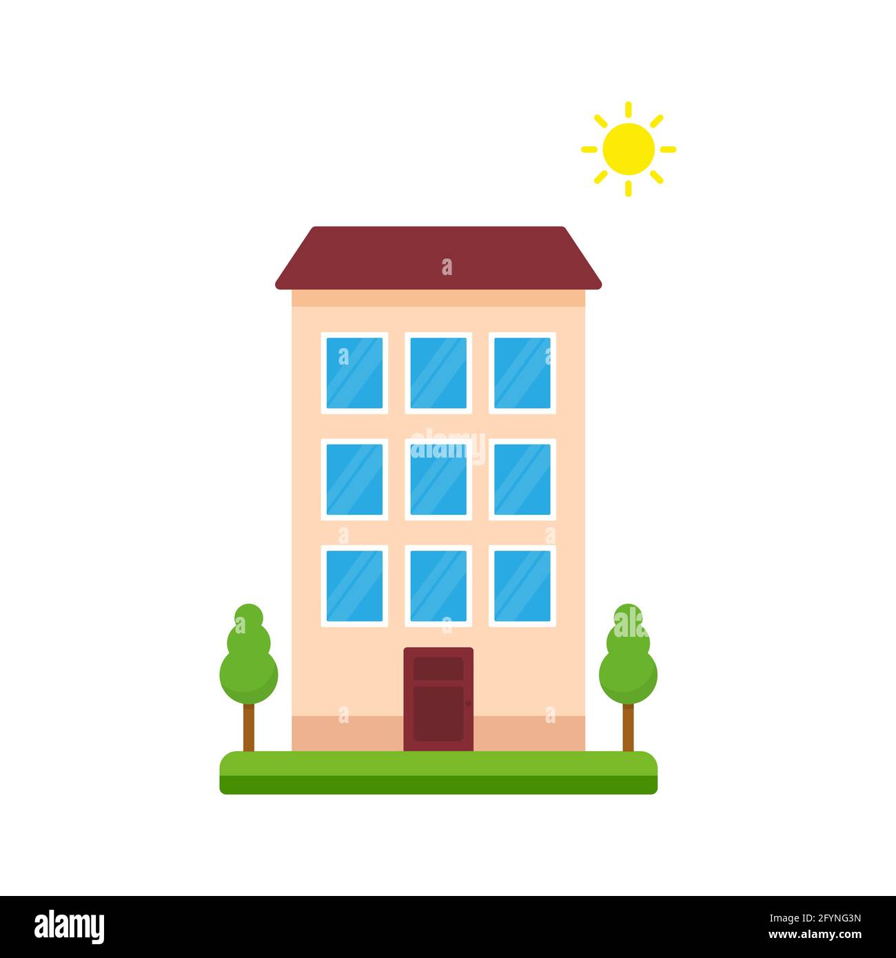 Building flat icon. Modern house and real estate symbol. Private ...
