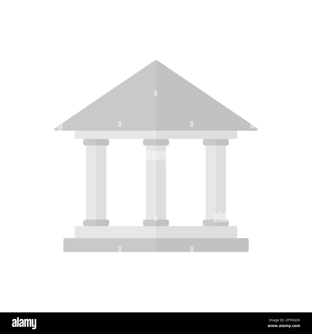 Building with columns. Bank brown icon. University colorful symbol ...
