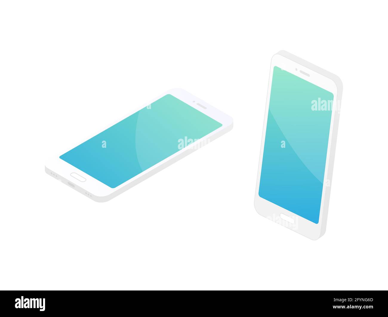 Isometric smartphone set. Digital technology concept. 3d mobile phones ...