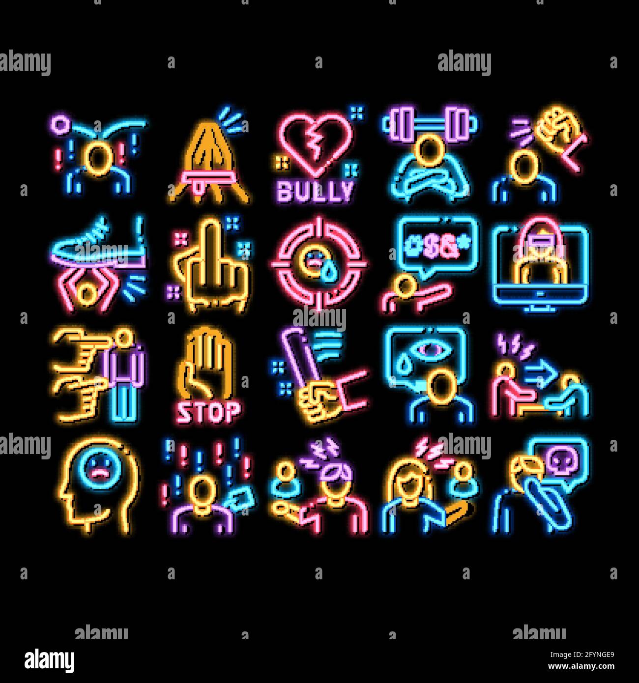 Signs of aggression Stock Vector Images - Alamy