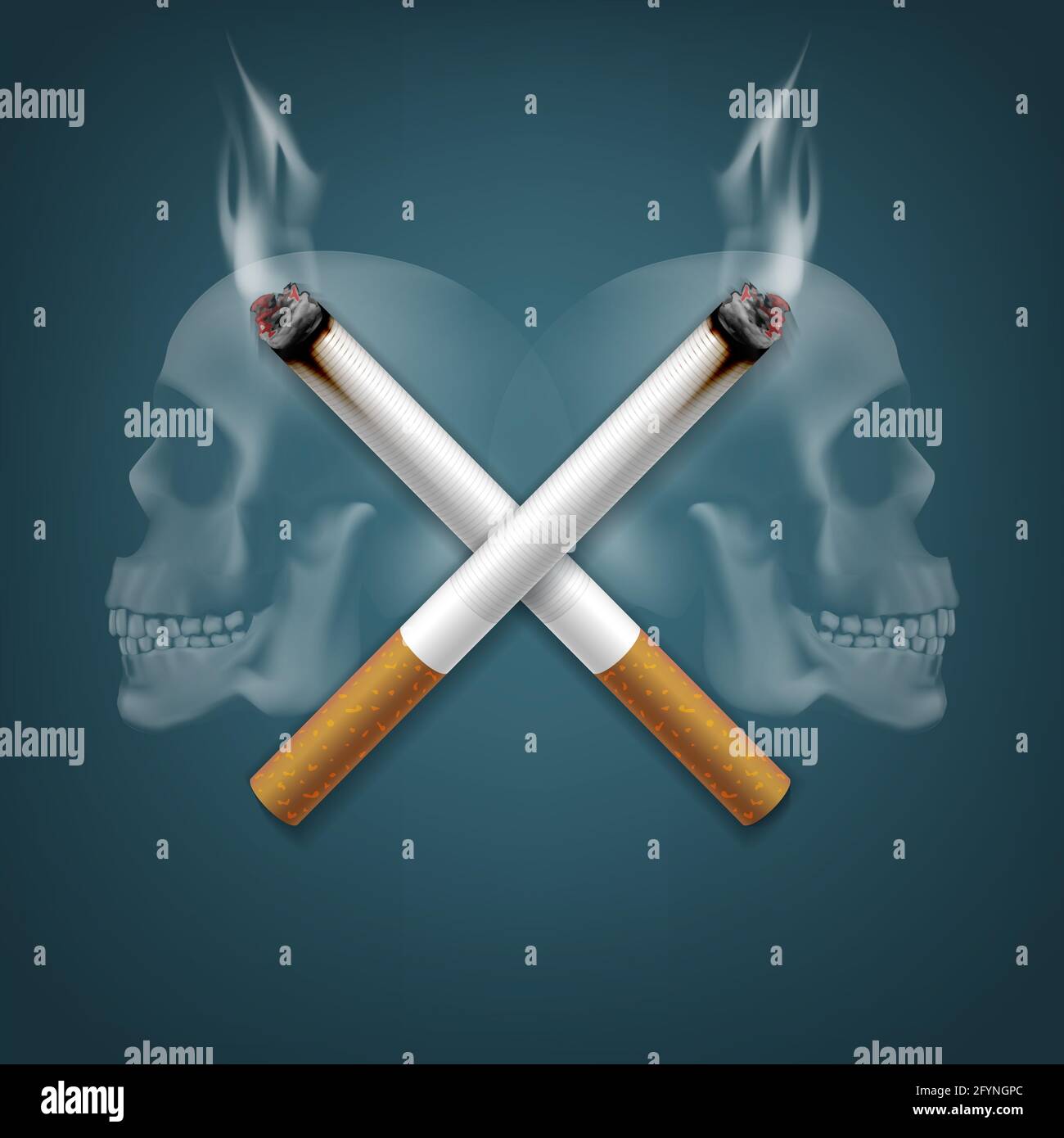 Stop smoking campaign illustration no cigarette for health two ...