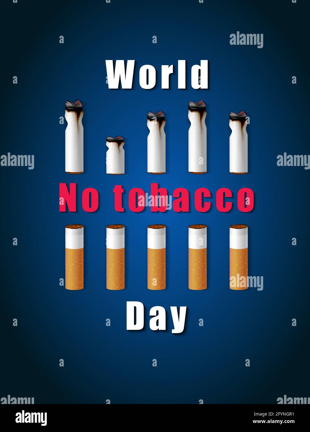 Stop smoking campaign illustration no cigarette for health cutted ...