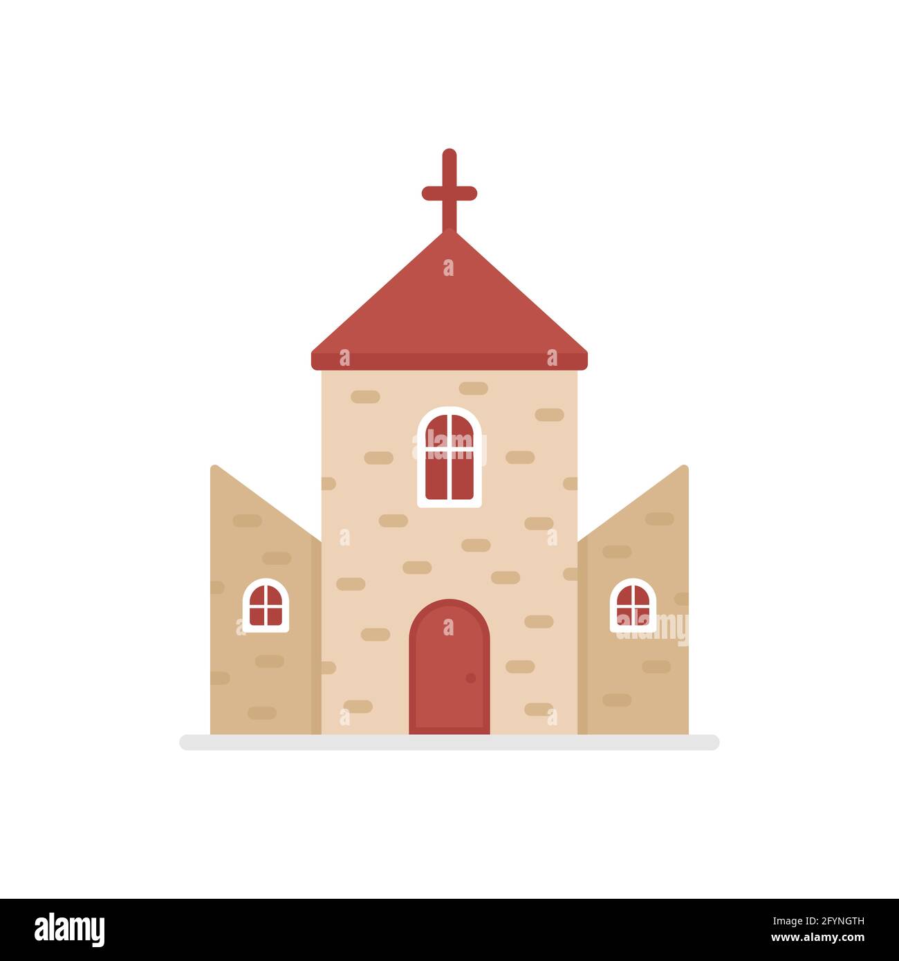 Church flat icon. Church colorful symbol. Holy place building. Religion ...