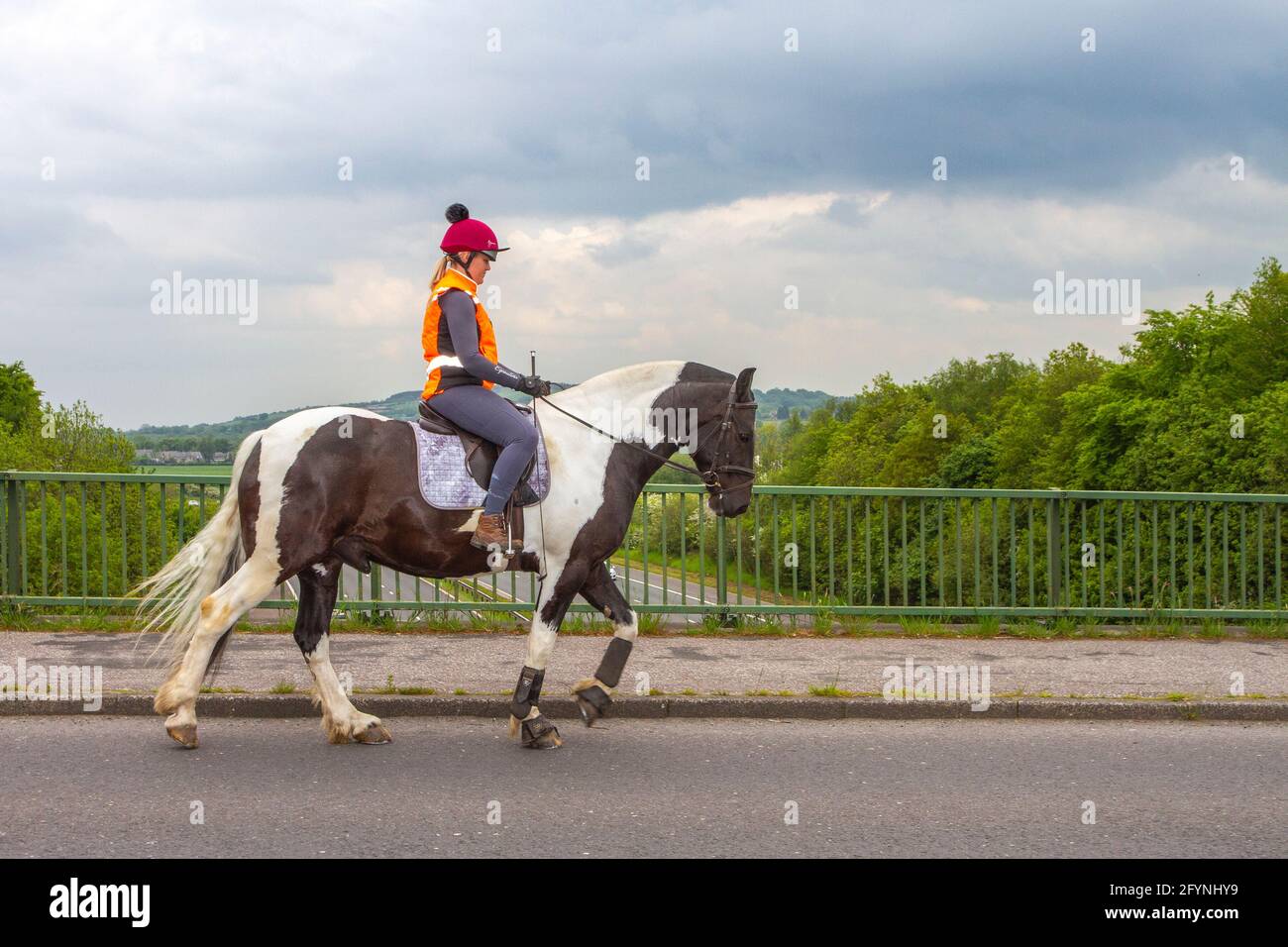 Uk horse rider road motorway hi-res stock photography and images - Alamy