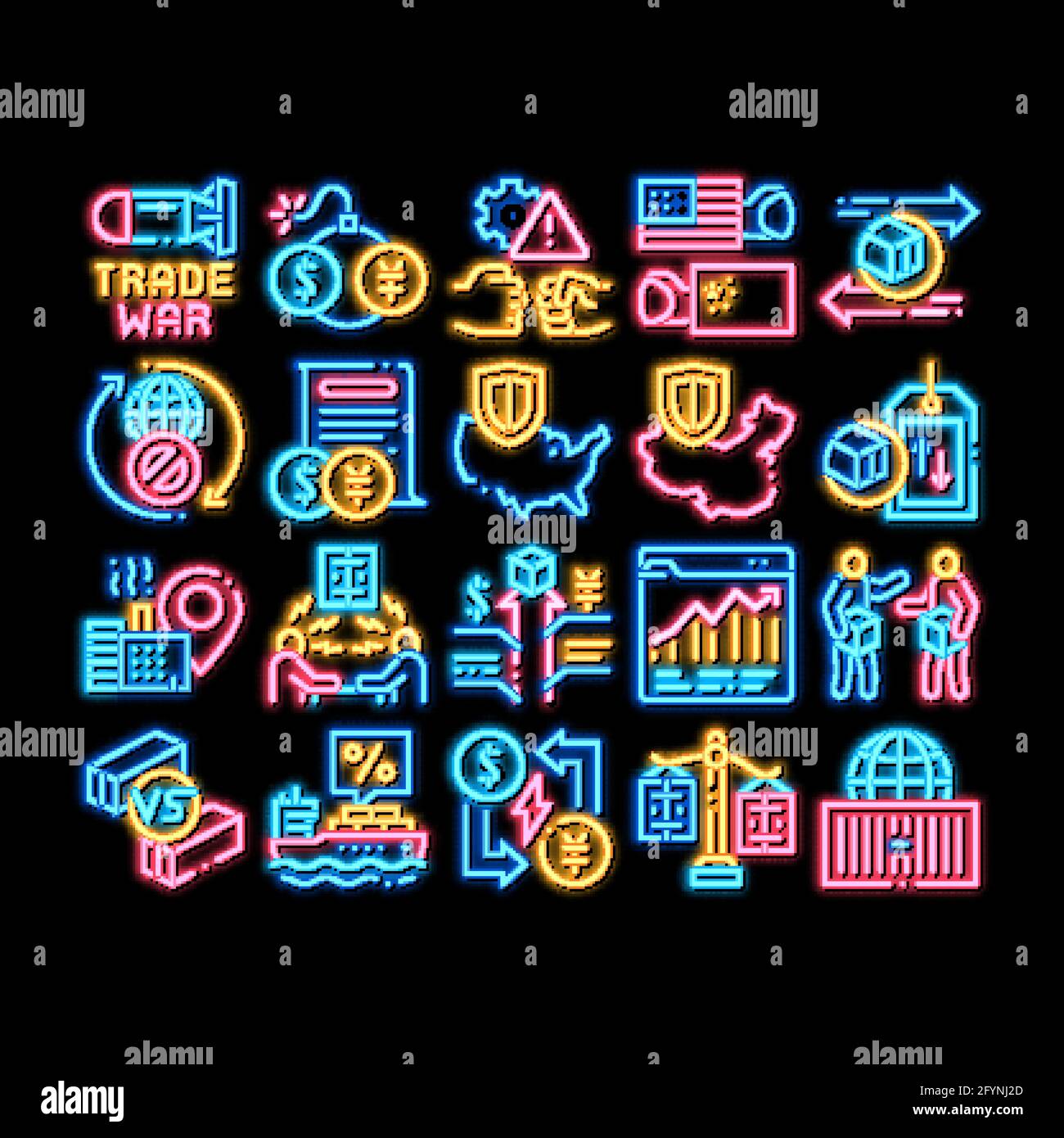 Trade War Business neon glow icon illustration Stock Vector Image & Art ...