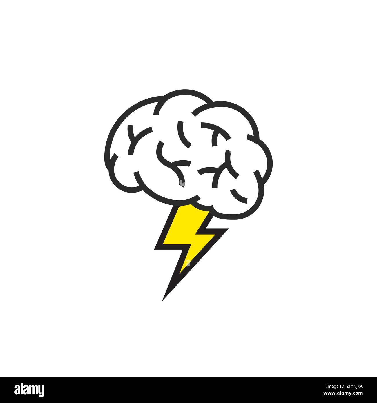 Brainstorm vector icon idea. Brain storm lighting power creative ...