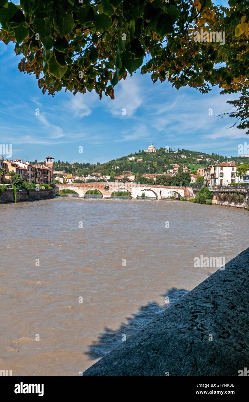 Italy unesco world heritage veneto region verona skyline hi-res stock ...