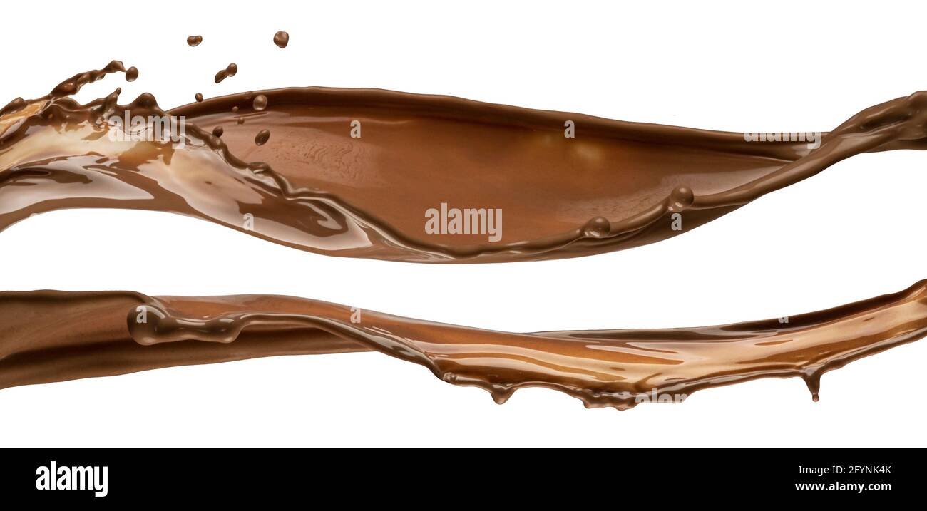 Chocolate wave isolated on white background with clipping path Stock ...
