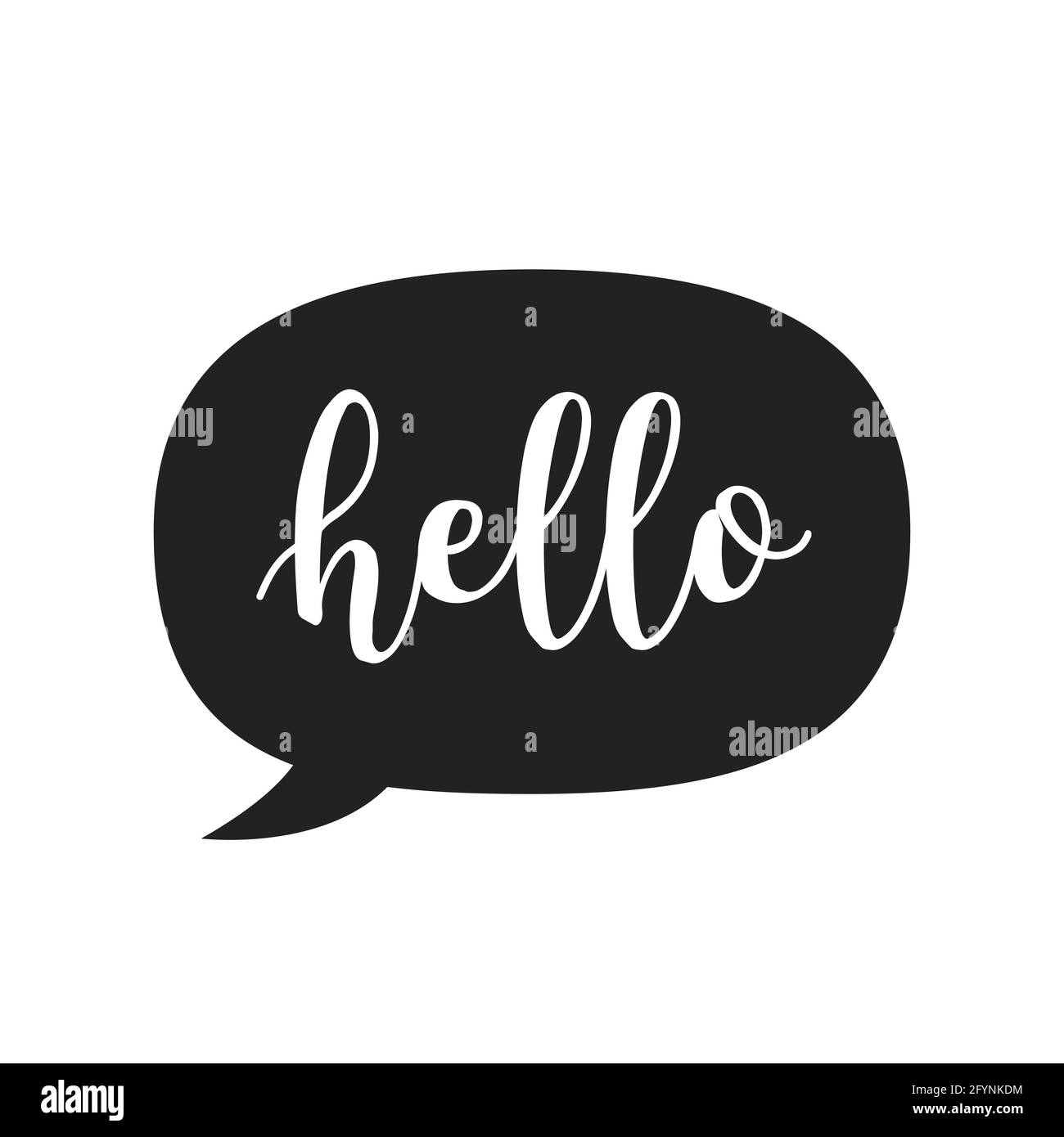 Hello speech bubble icon. Hand drawn scandinavian doodle cool helo sign ...