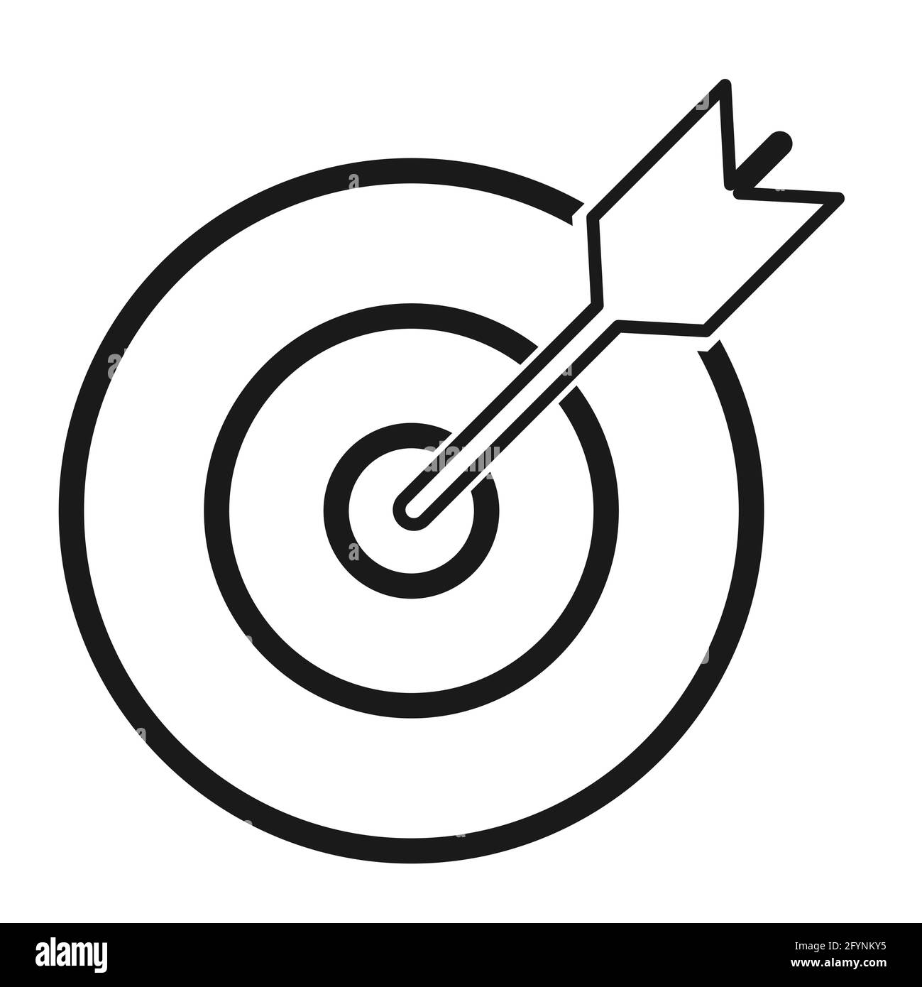 Target icon with arrow symbol for website etc. Web flat button, vector ...