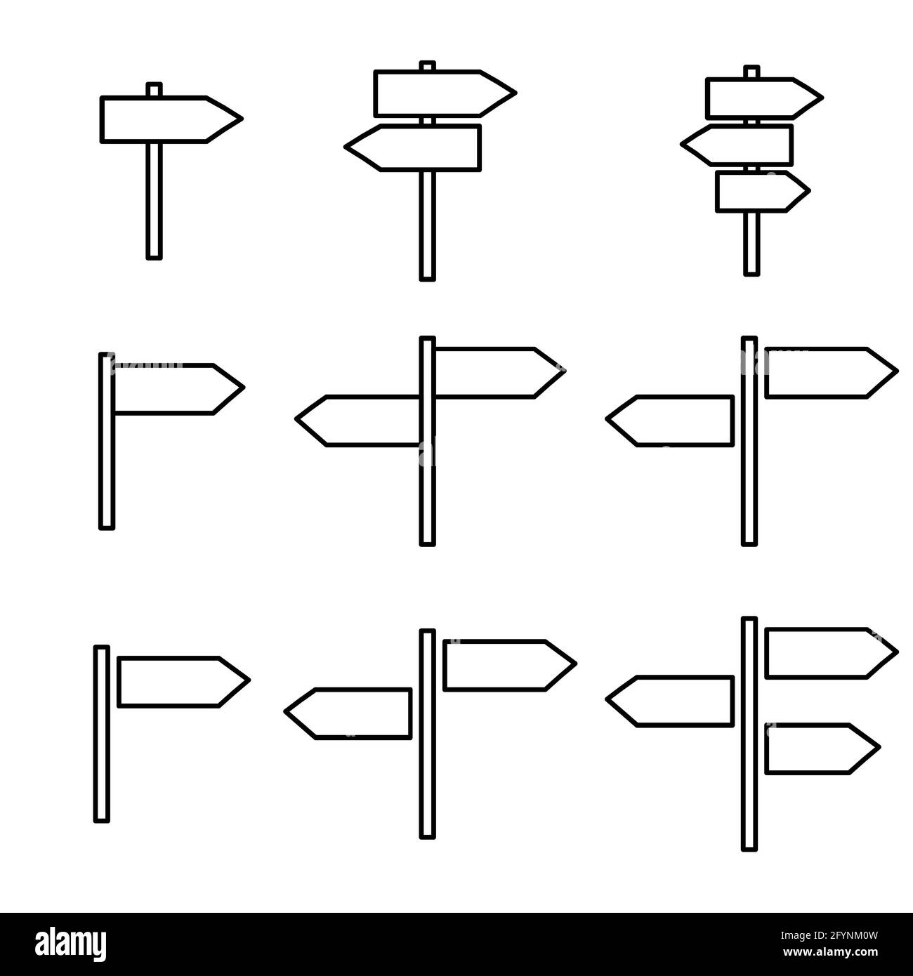 Set of signpost street vector illustration, collection of road arrow ...