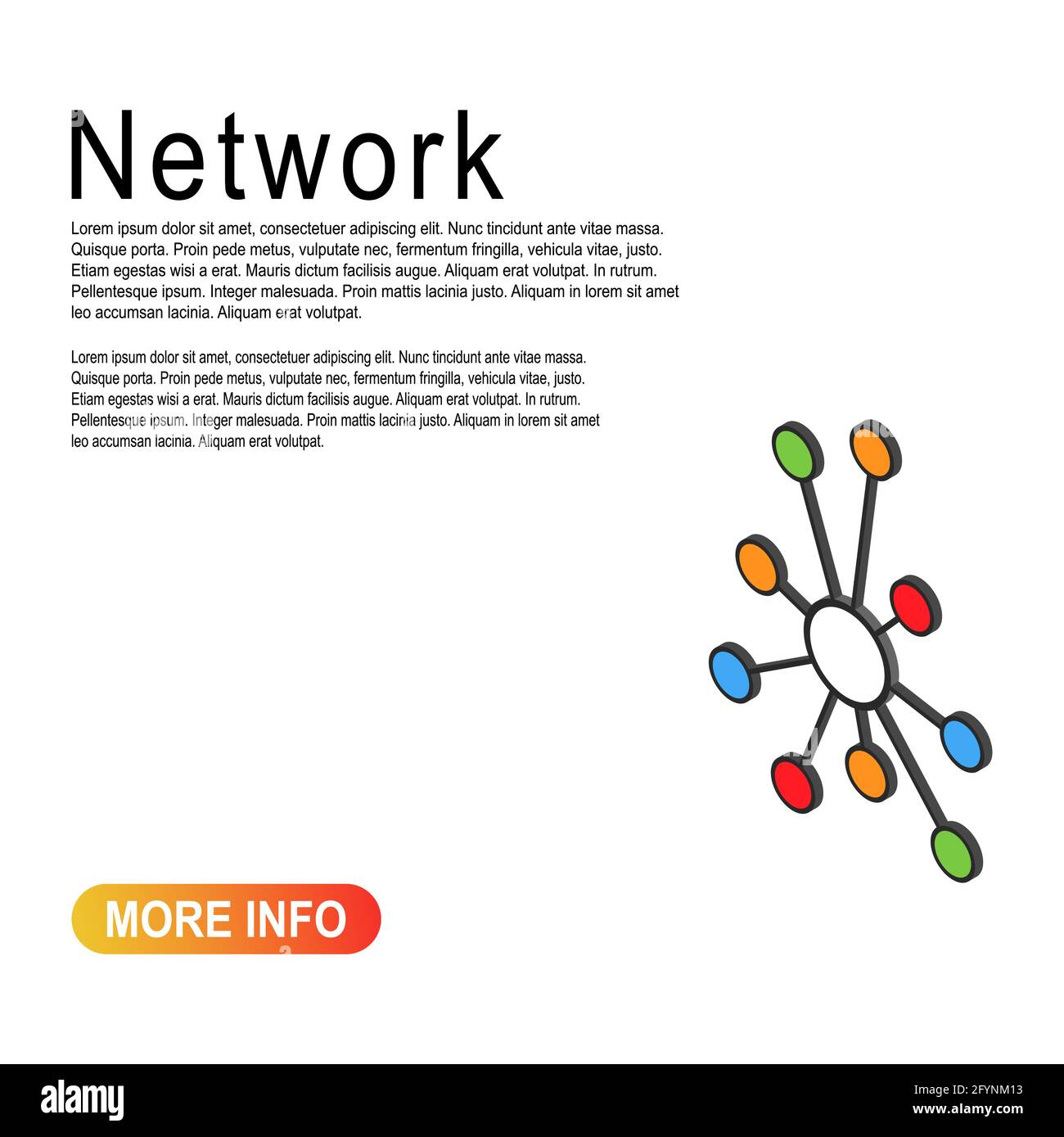 Hub isometric network icon, connect structure vector symbol isolated on ...