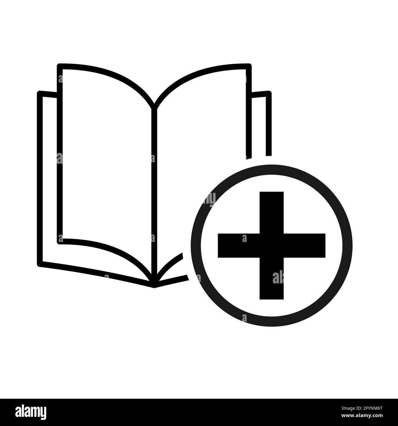 Book icon, add open education textbook, library vector illustration ...
