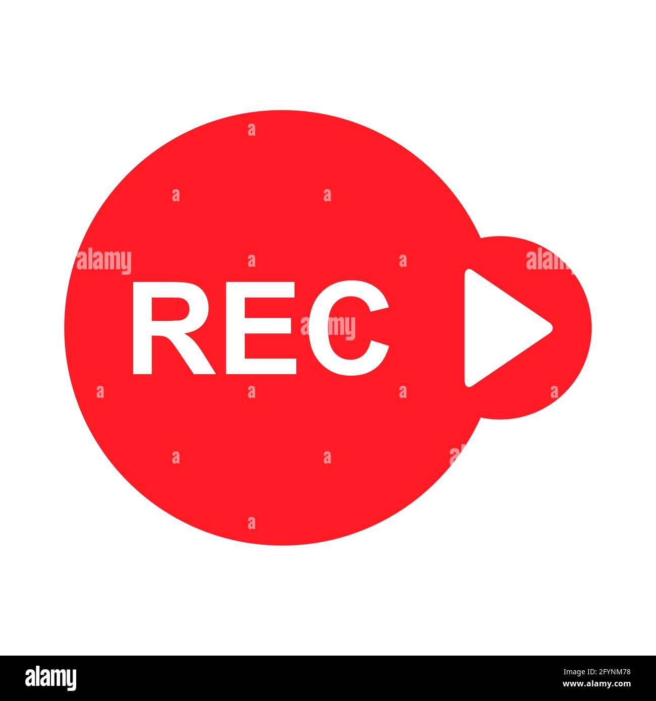 Recording sign button, red app panel, rec, vector symbol isolated on ...