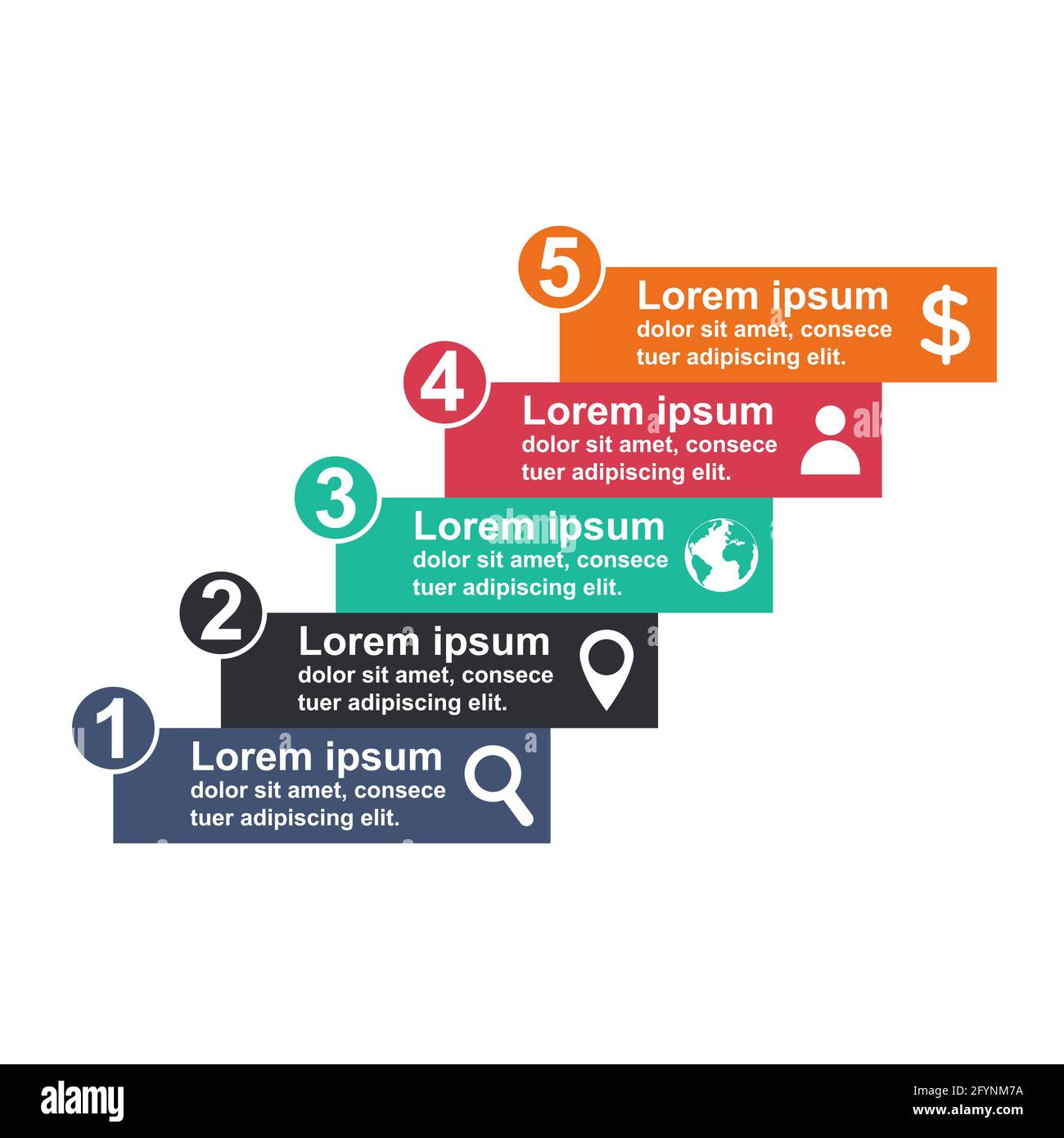 Infographic business concept design with icons and 5 steps. Simple ...