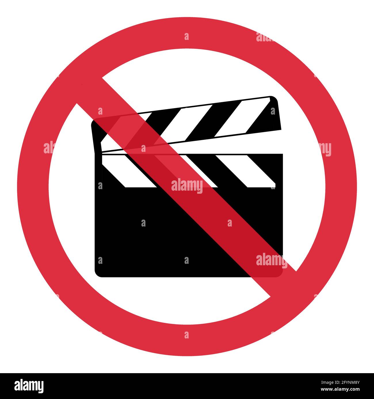 Stop clapper board icon on white background. Vector flat film video ...