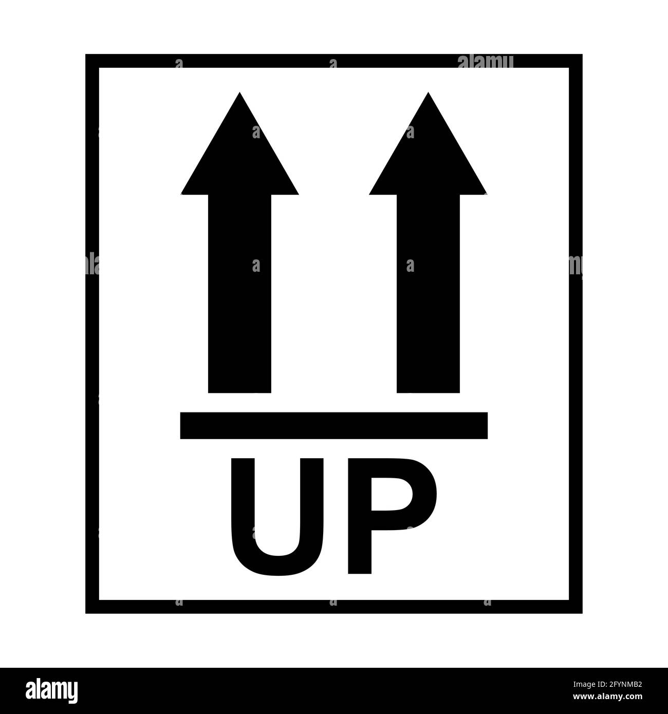Up arrow on cardboard box hi-res stock photography and images - Alamy