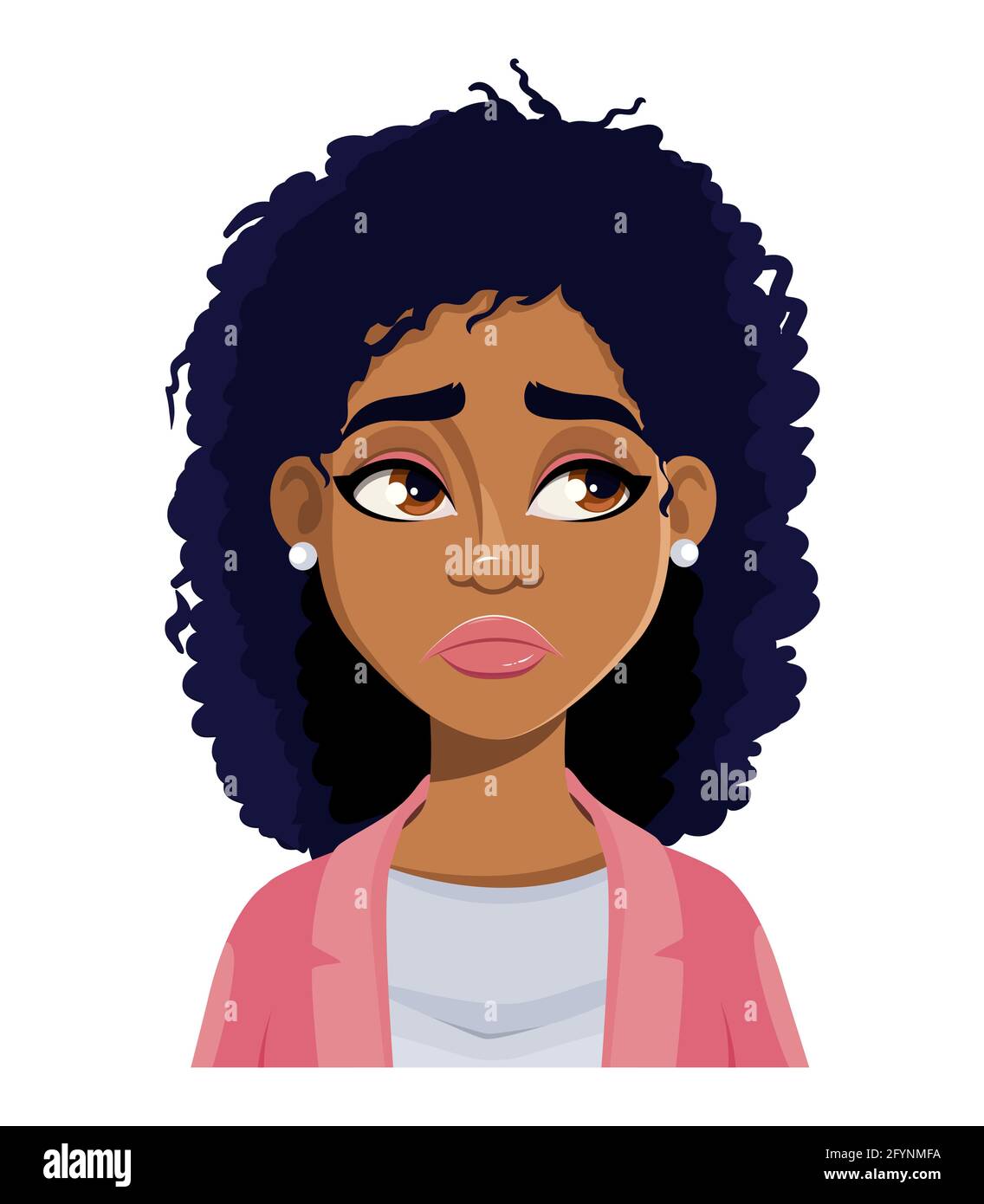 Sad African American Girl Clipart