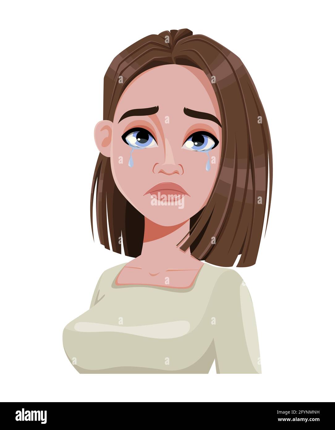 Face expression of successful business woman, crying. Female emotion ...