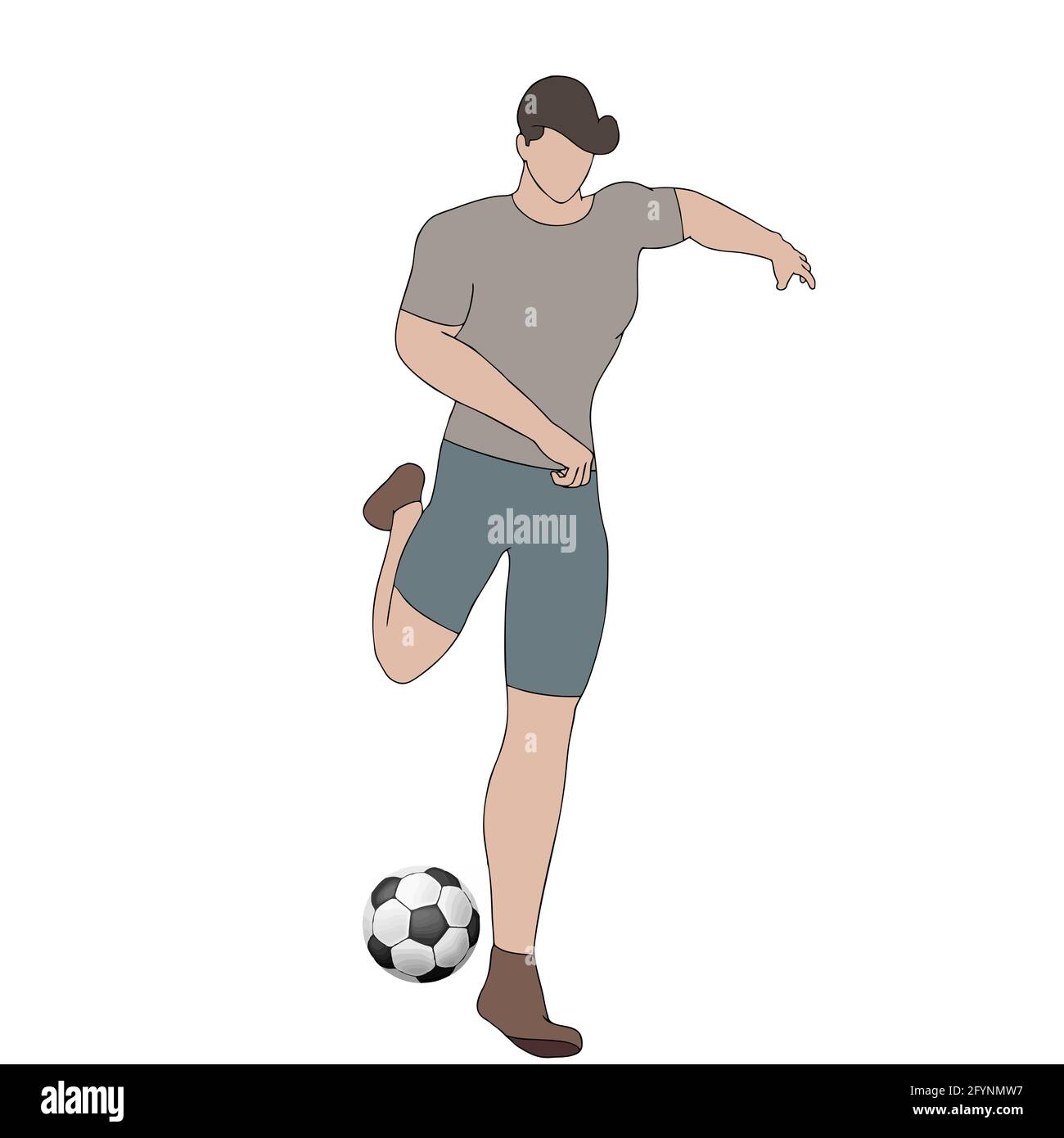 Cartoon Football Player Kicking