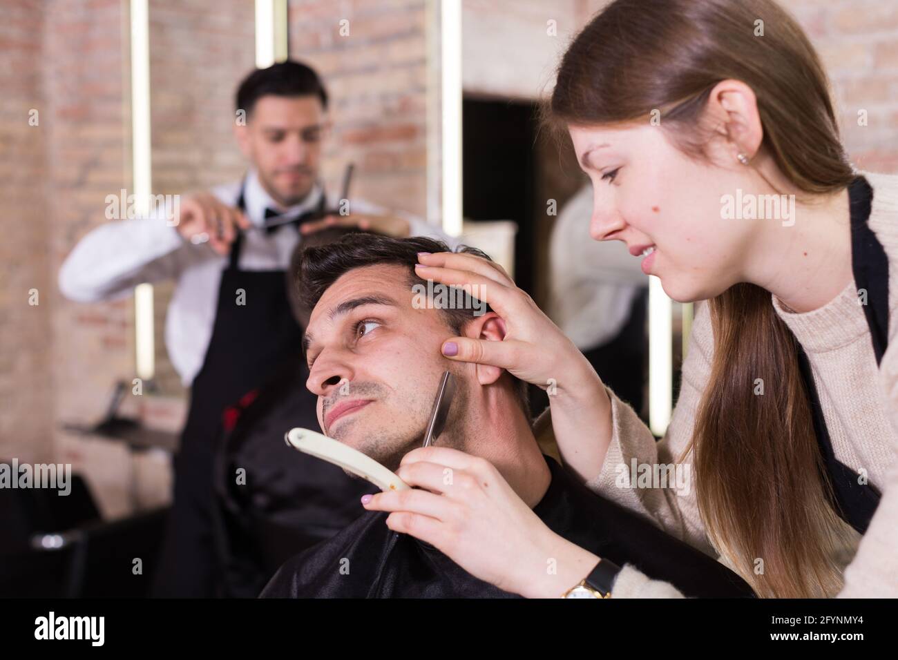 Old man woman razor hi-res stock photography and images - Alamy