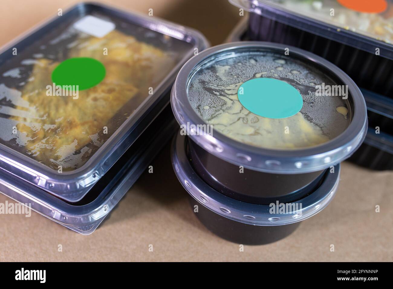 Food in containers close-up. Food delivery daily Stock Photo - Alamy