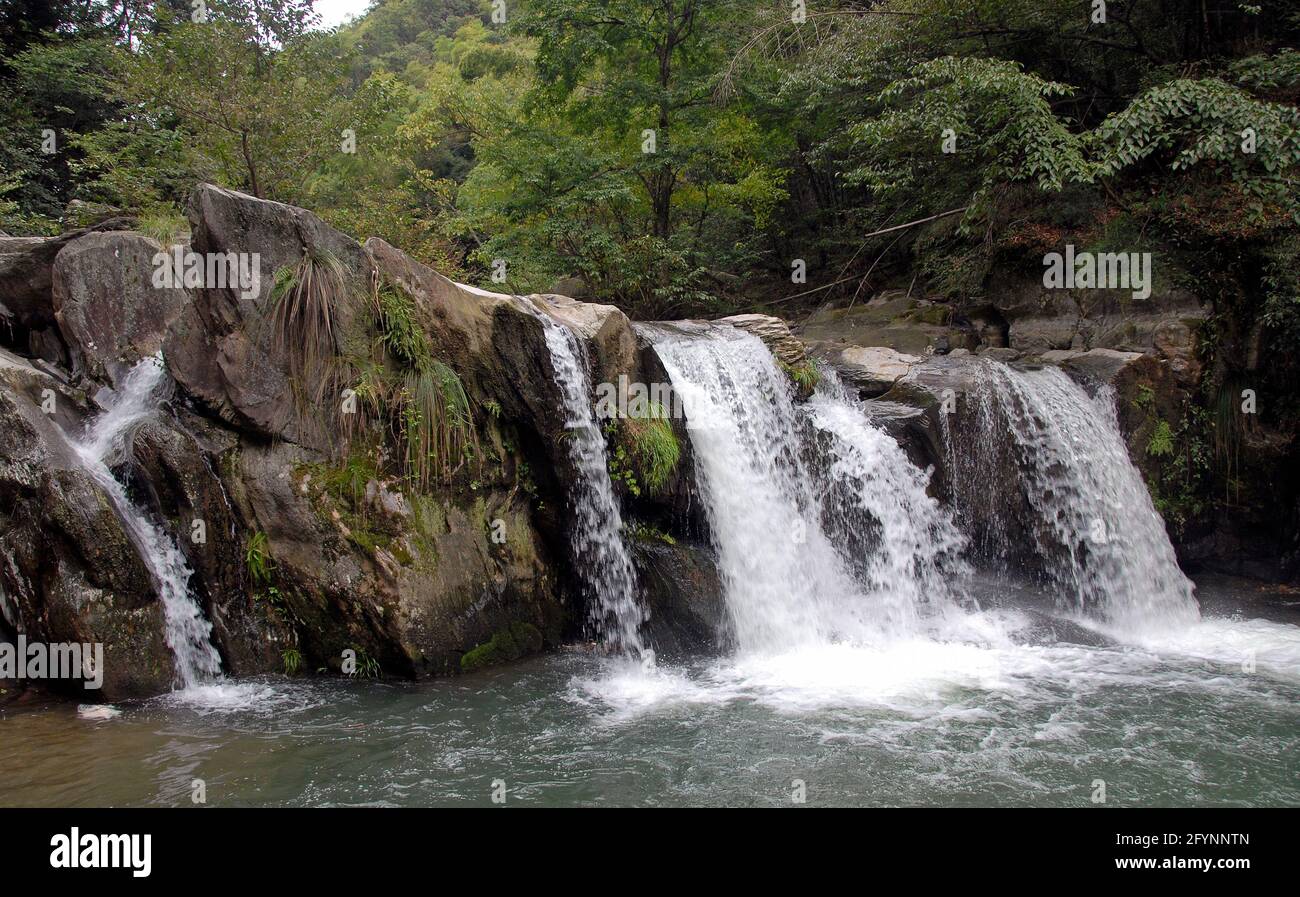 Lushan Mountain in Jiangxi Province, China. Waterfall on Mount Lu is ...