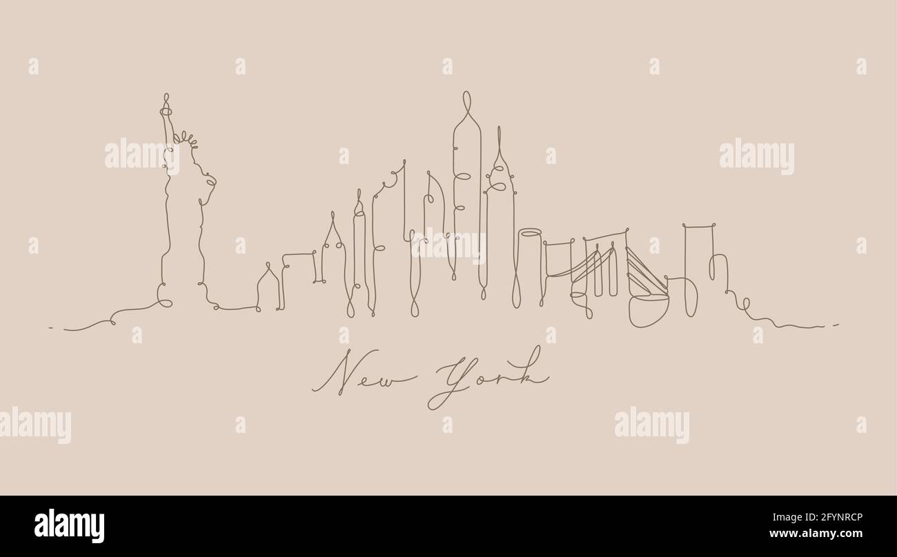 New york skyline line drawing hi-res stock photography and images - Alamy