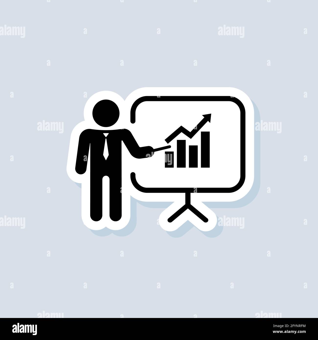 Training, presentation sticker. Business Presentation Icons. Contains ...
