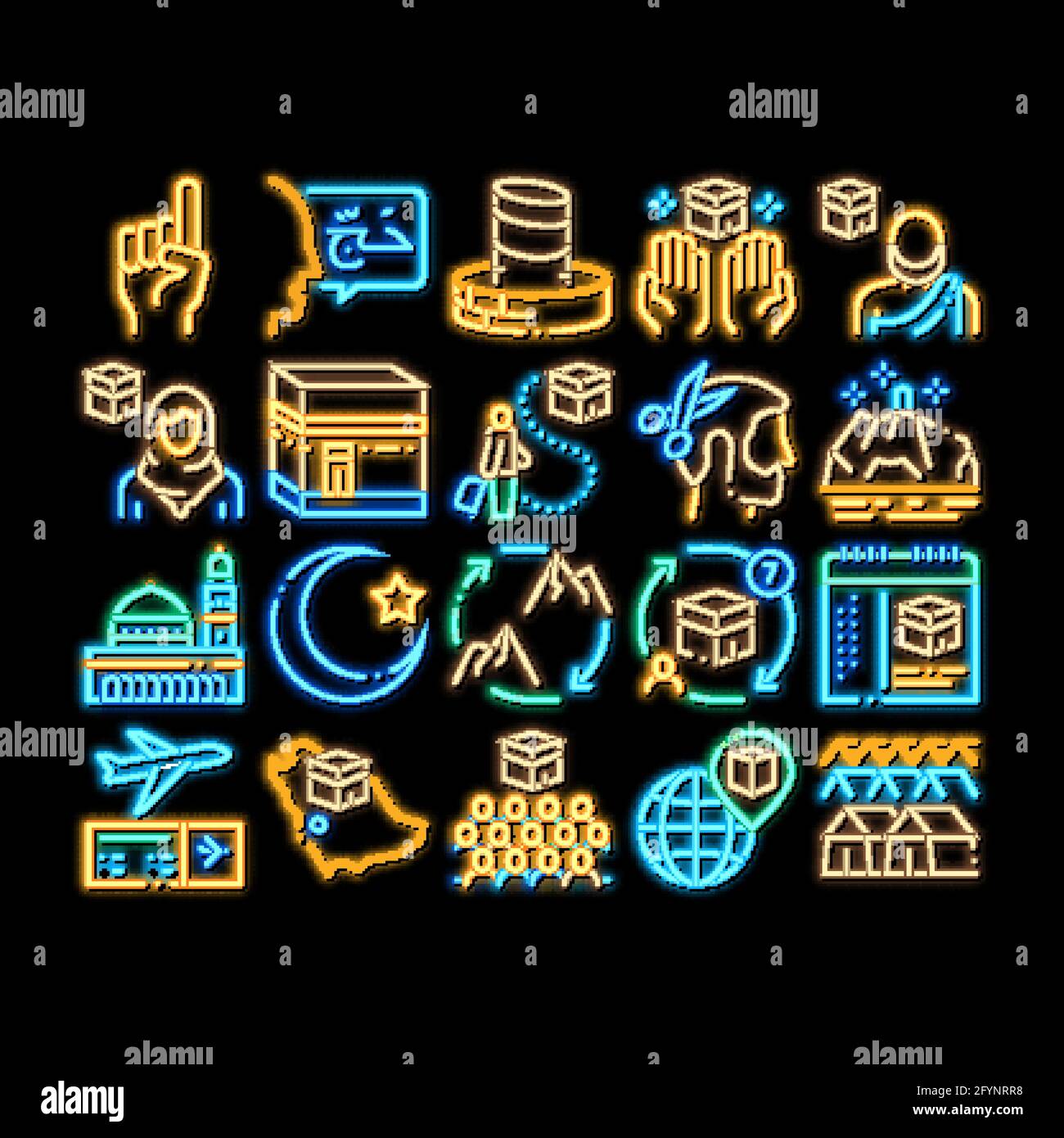 Arabic neon signs Stock Vector Images - Alamy