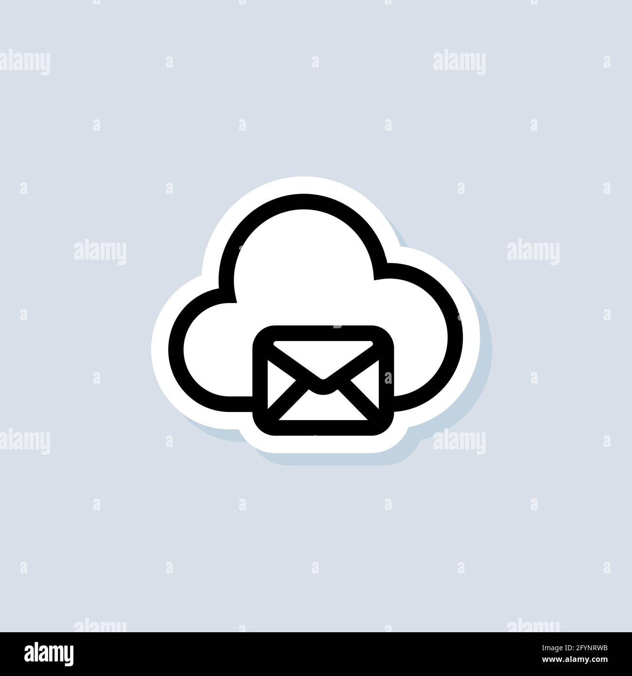 Email and messaging sticker. Envelope with cloud. Email Icon ...