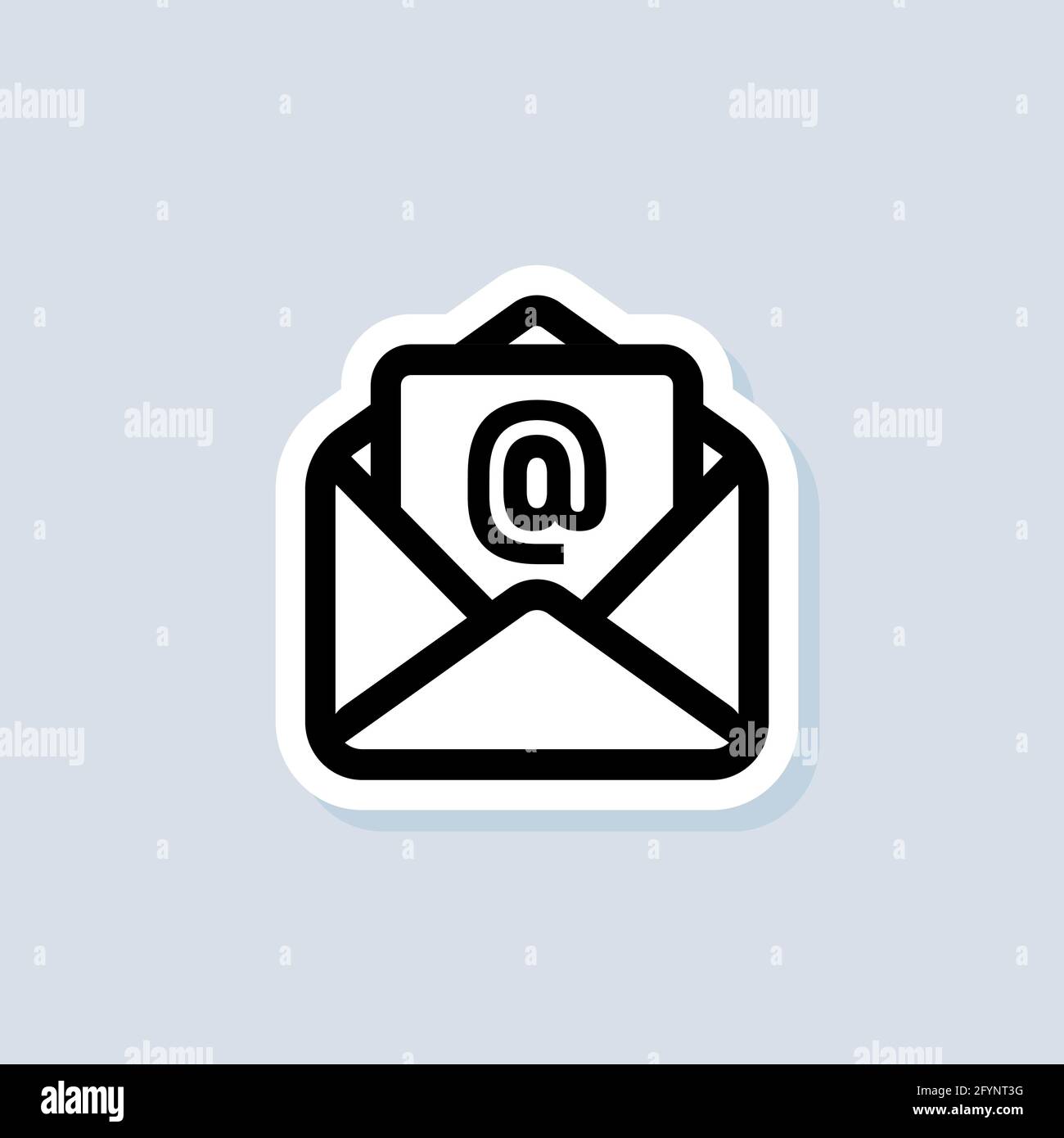 Email sticker. Open envelope. Newsletter logo. Email and messaging ...