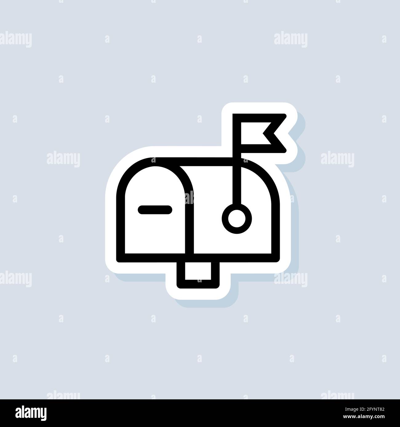 Mail Box sticker. Newsletter logo. Envelope. Email and messaging icons ...