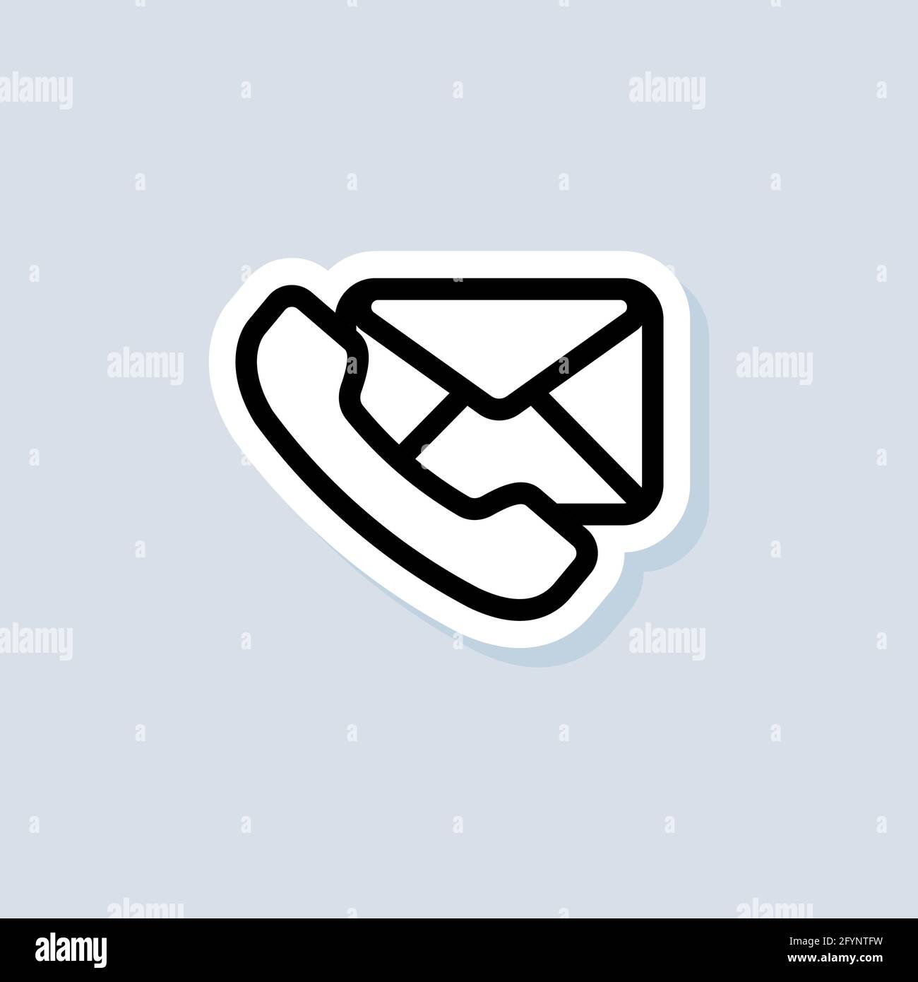 Address Book sticker. Email and messaging icons. Envelope and phone ...