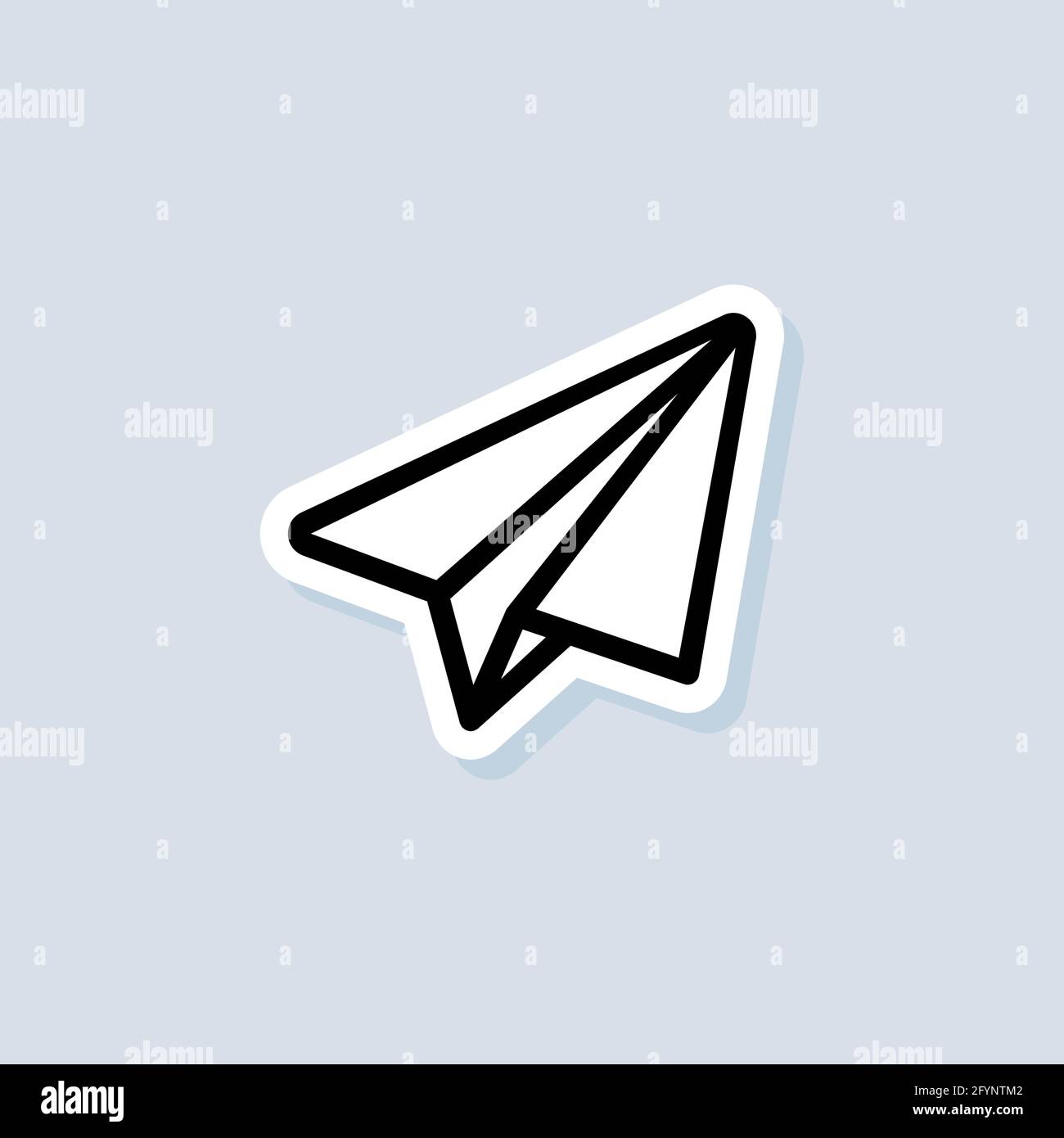 Aircraft sticker. Message icon. Paper airplane. Vector on isolated ...