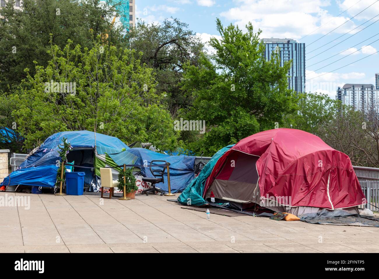 Homeless encampment, Austin, Texas, USA, by James D Coppinger/Dembinsky ...