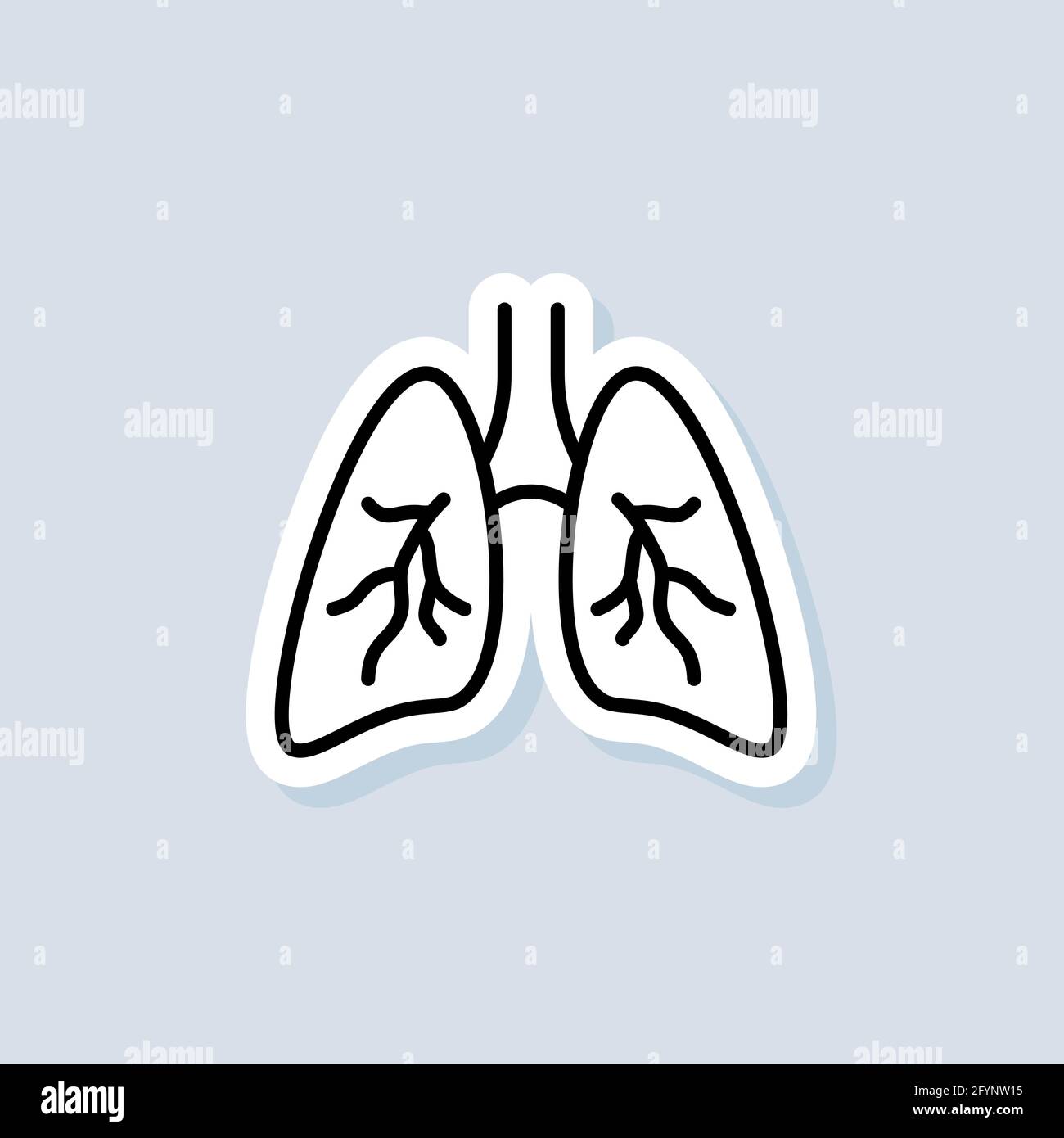 Lungs sticker. Healthy lungs icon. Health care concept. Vector on ...