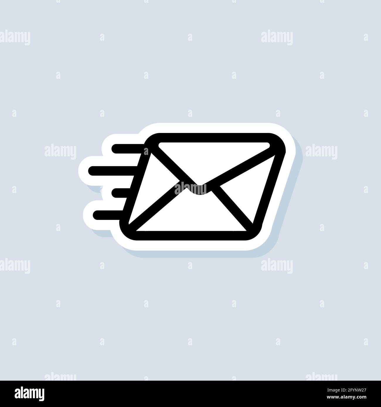 Newsletter sticker. Envelope icon. Email and messaging icons. Email ...