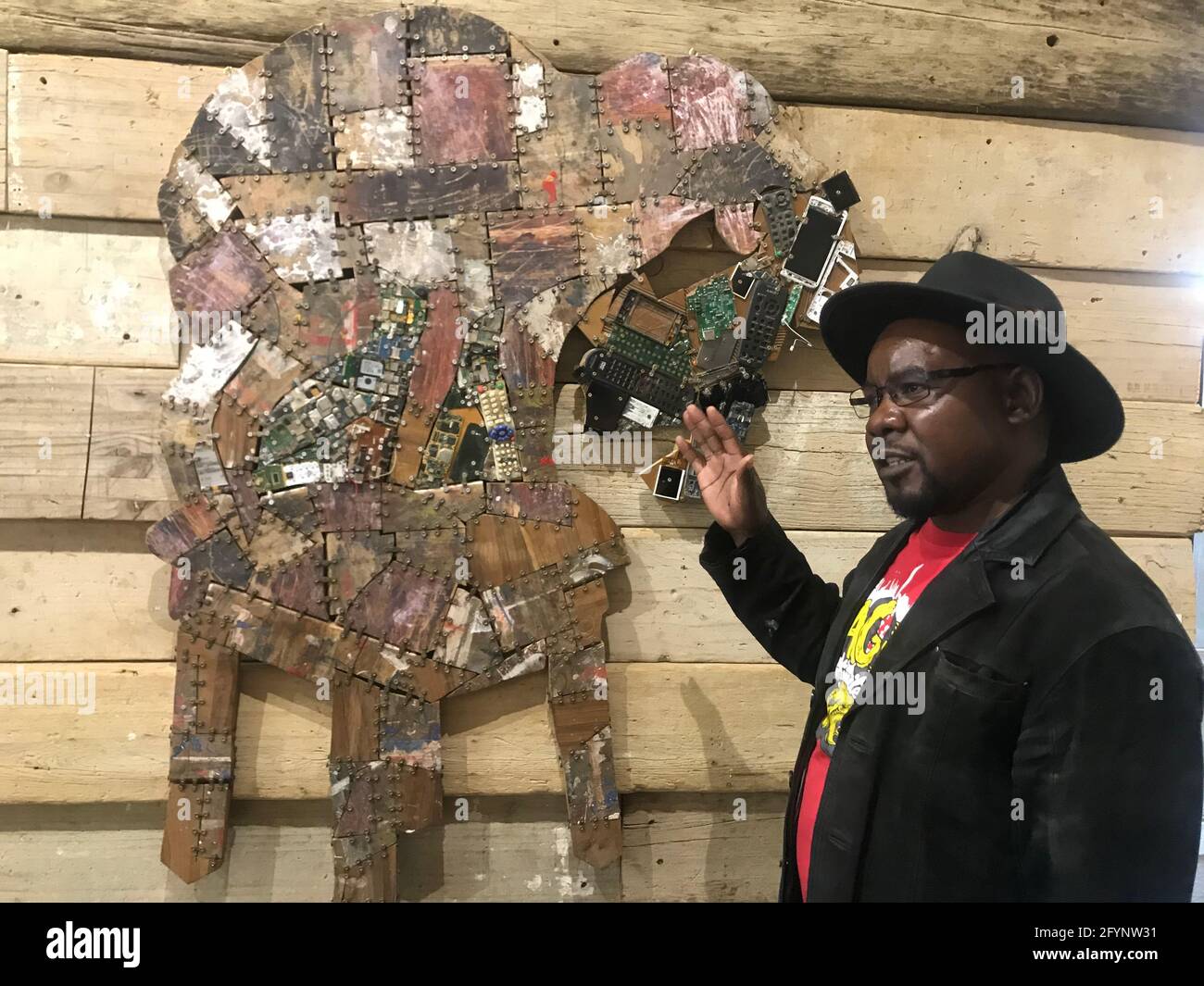 Windhoek, Namibia. 22nd May, 2021. Namibian artist Fillipus Sheehama ...