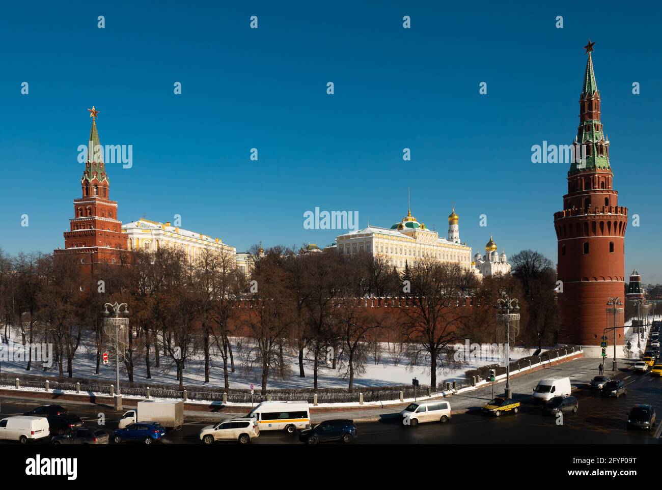 View of the Moscow Kremlin on a winter day. Moscow. Russia Stock Photo ...