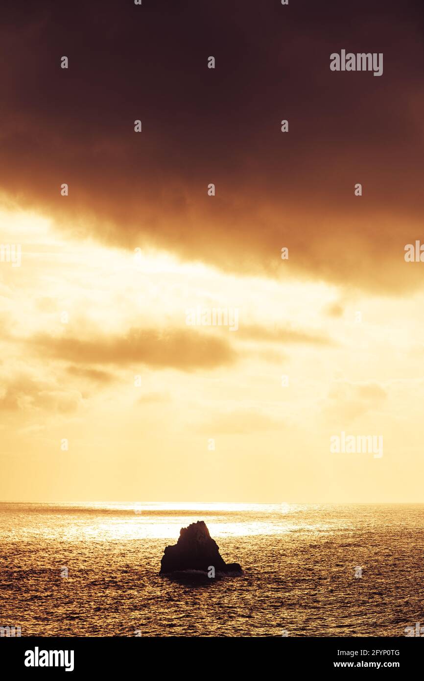 Sea stack in sea, Madeira Stock Photo - Alamy