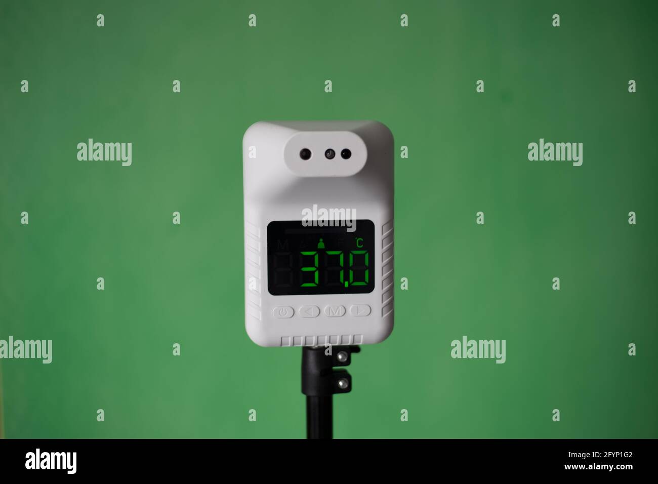 Closeup shot of thermometer scanner, Automatic thermometer for checking ...