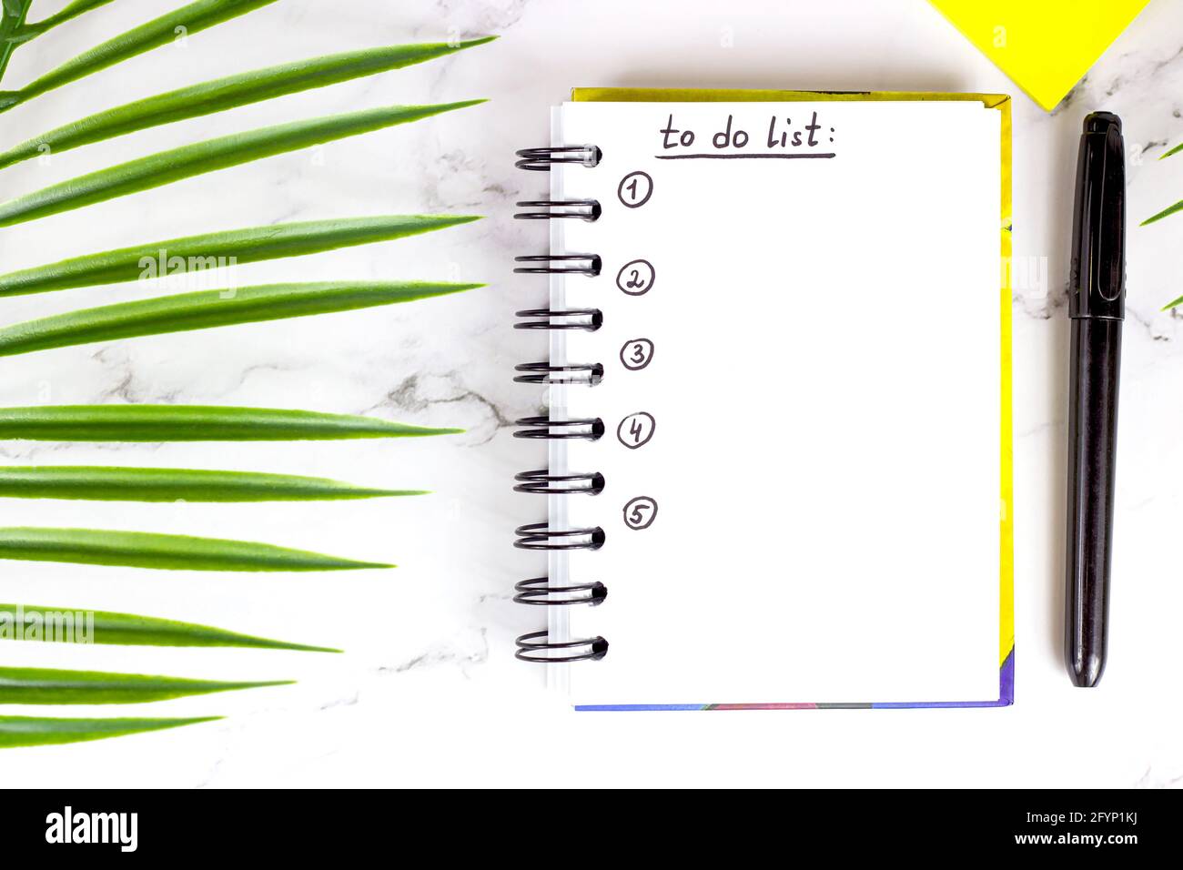 To do list in the planning notepad with the checklist and copy space on ...