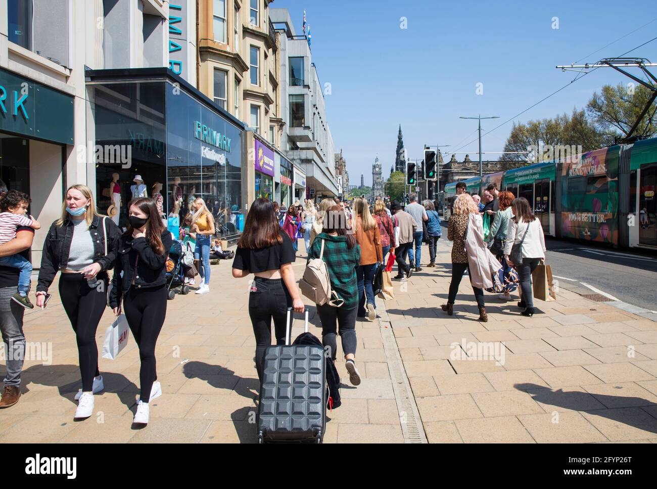 City Centre, Edinburgh, Scotland, UK weather. 29th May 2021. After very ...